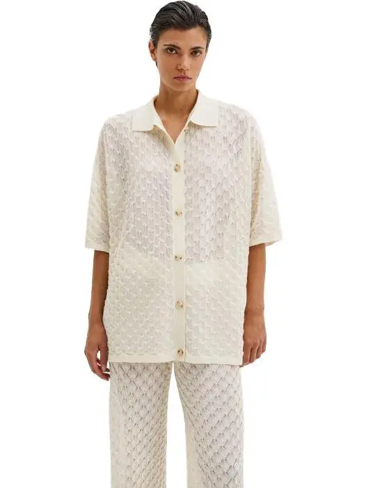 MALINA Moa Knitted Shirt - Cream