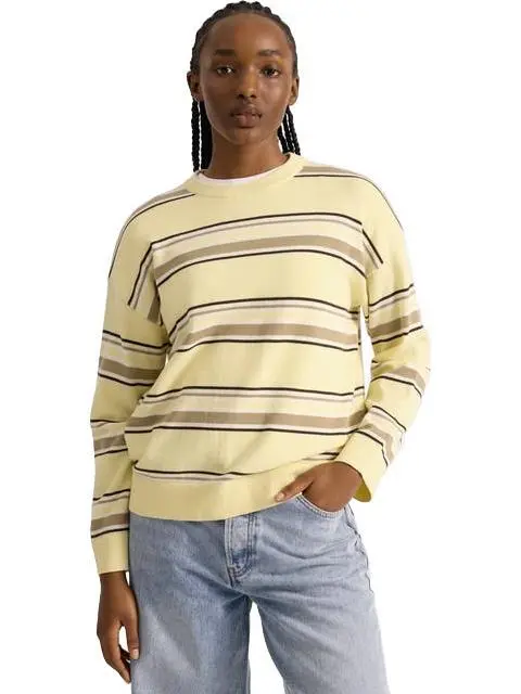 ALBARAY Stripe Cotton Jumper - Lemon