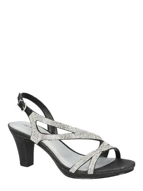 EASY WORKS BY EASY STREET Radiant Slingback Sandal - Black Glitter-stones