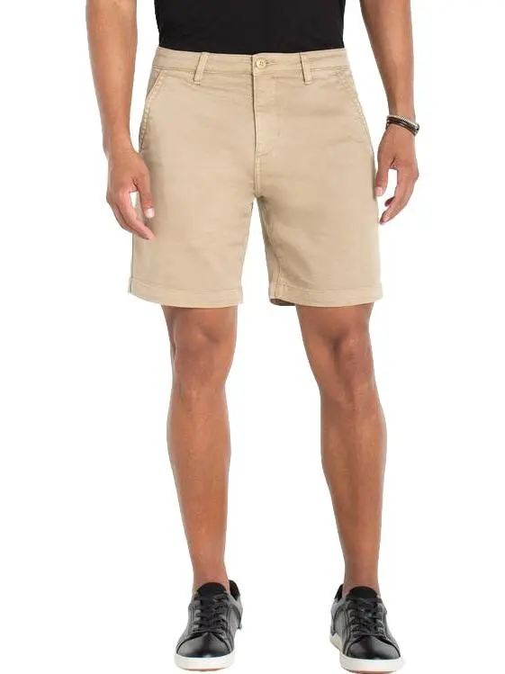LIVERPOOL 8-inch Flat Front Knit Twill Shorts - Khaki