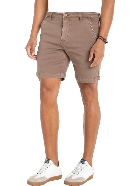 LIVERPOOL 8-inch Flat Front Knit Twill Shorts - Pine Bark