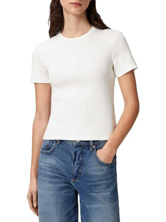 ALLSAINTS Elena Rib Knit Tee - Chalk White