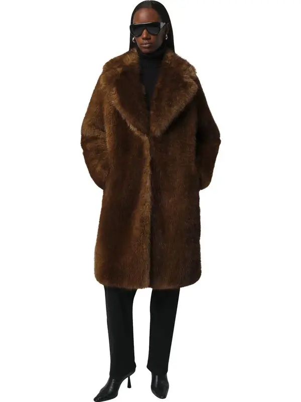 Apparis Steffi Faux Fur Long Coat - Mink