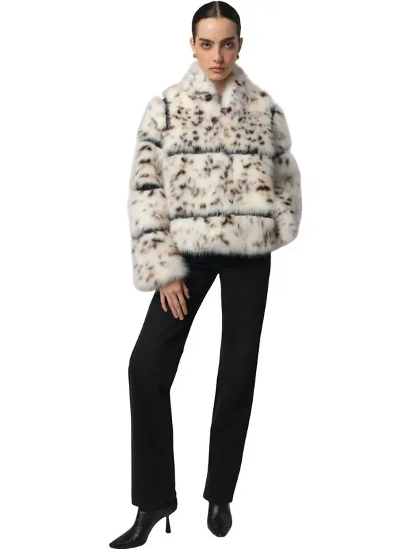 Apparis Sai Snow Leopard Coat - Blanc Multi