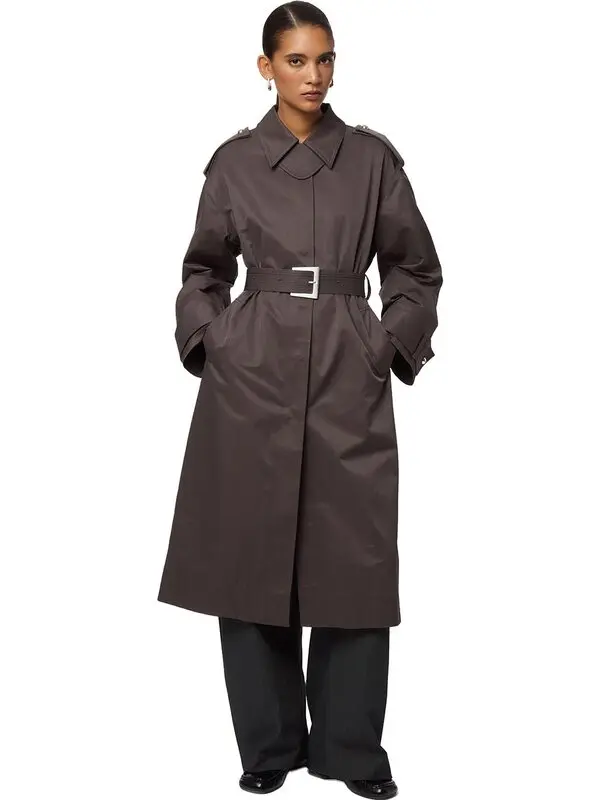 Apparis Joan Long Trench Coat - Washed Black