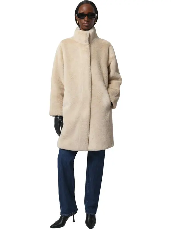 Apparis Blair Mid-length Coat - Latte