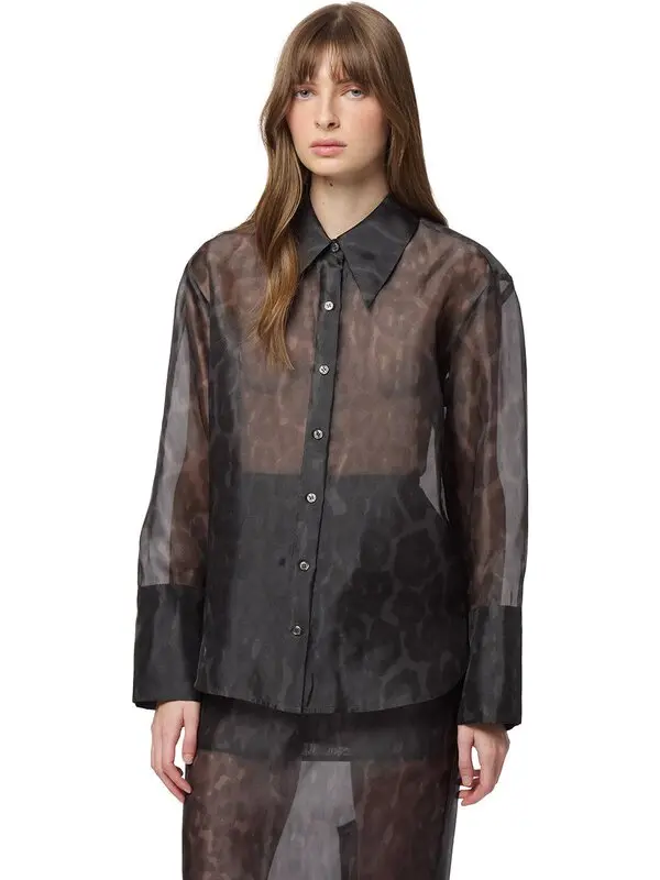 Apparis Tyra Organza Leopard Shirt - Dark Leopard