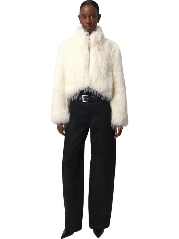 Apparis Ginette Faux Fur Jacket - Ivory