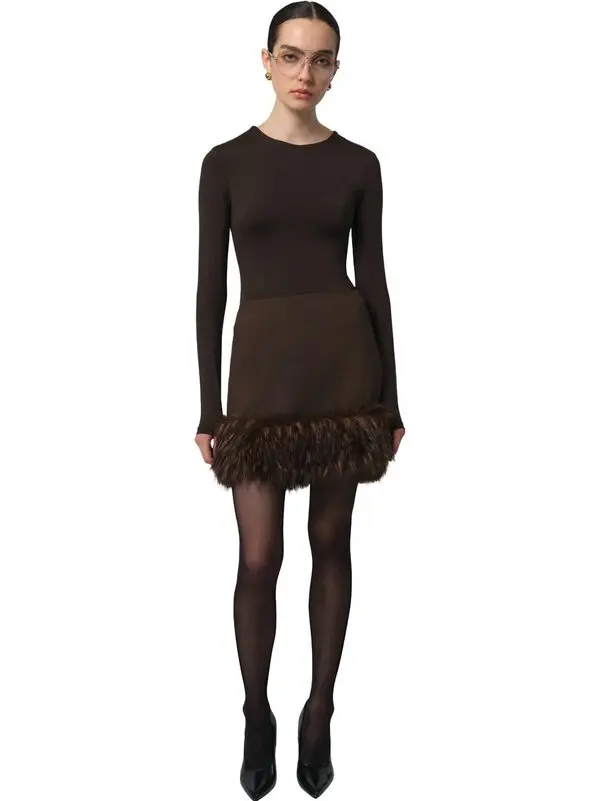 Apparis Meadow Mini Skirt - Dark Brown/dk Brown