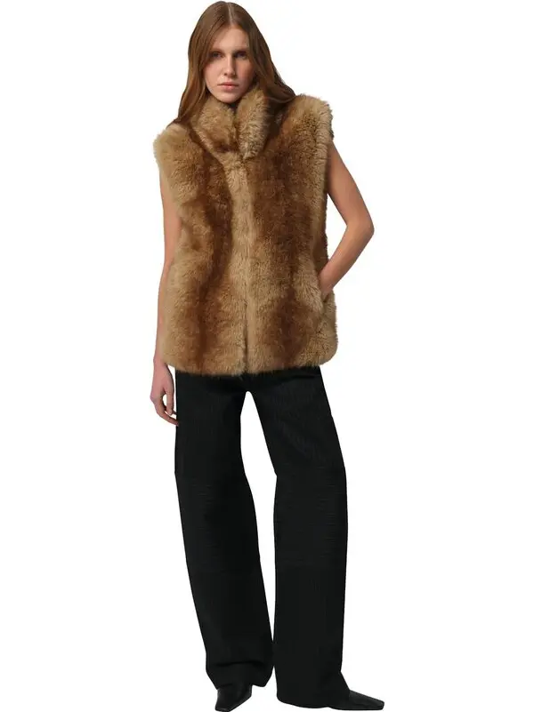 Apparis Laila Faux Fur Vest - Blonde Mink