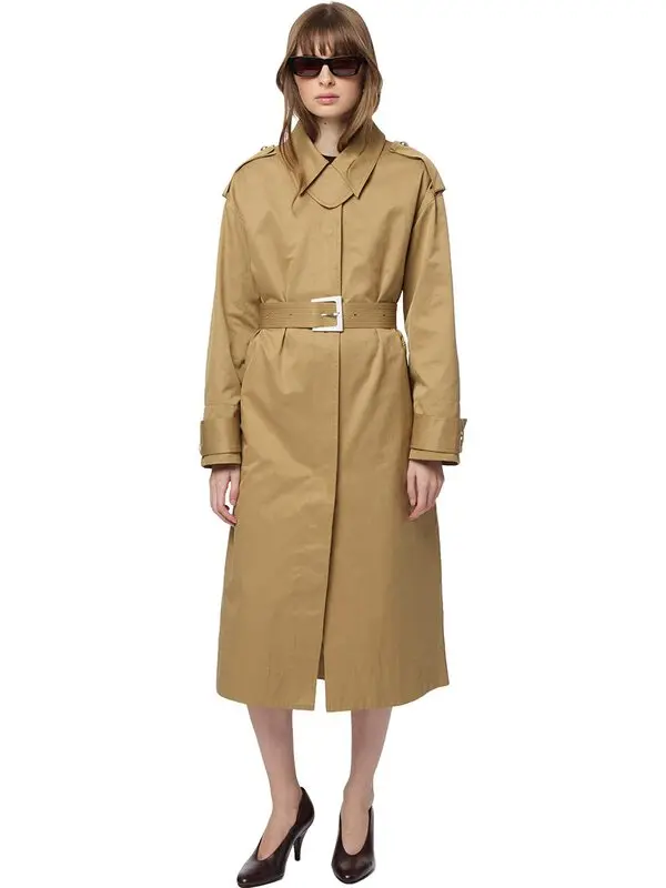 Apparis Joan Long Trench Coat - Olive
