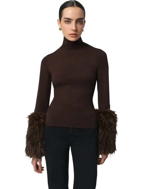 Apparis Aspen Cuff Turtleneck - Dark Brown/dk Brown