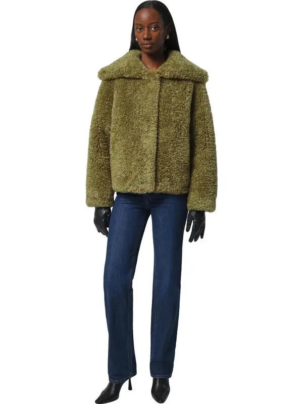 Apparis Collins Bouclette Faux Shearling Coat - Khaki