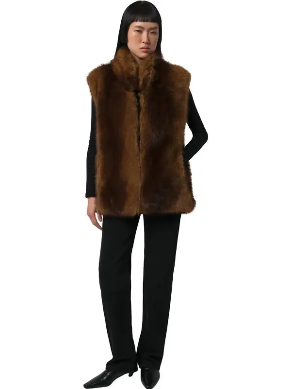 Apparis Laila Faux Fur Vest - Mink