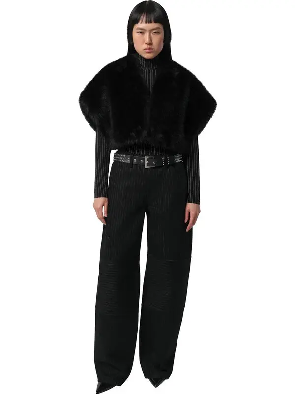 Apparis Devin Faux Fur Shrug - Noir