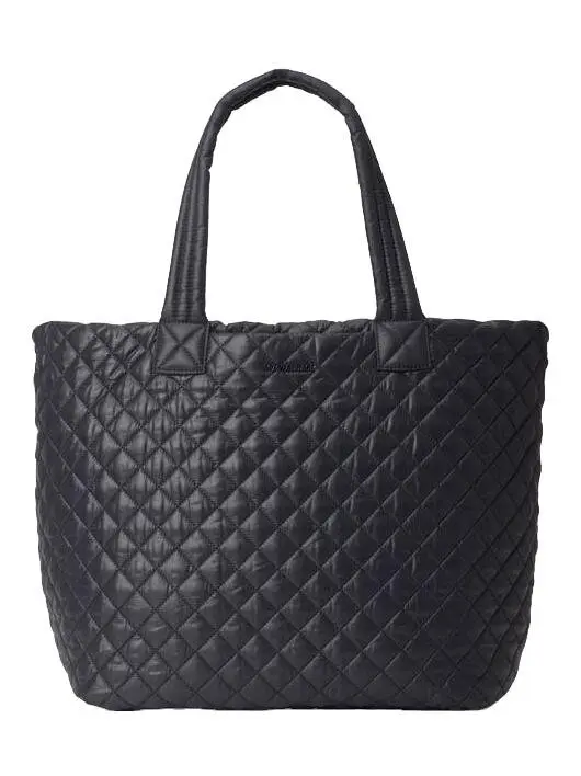 Mz Wallace Large Metro Deluxe Diamond Quilted Nylon Tote - Black