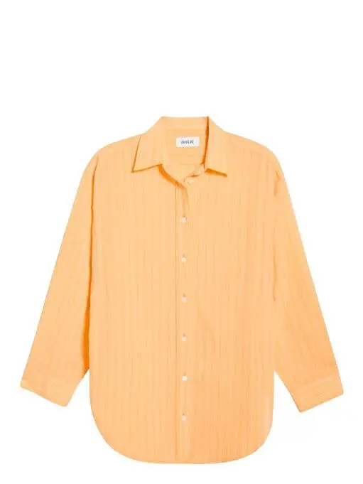 AGOLDE Sona Pinstripe Oversize Shirt - Fontana Stripe Orange Soda