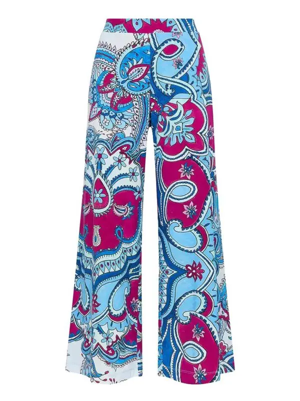 Malìparmi Paisley Print Straight Trousers - Pink