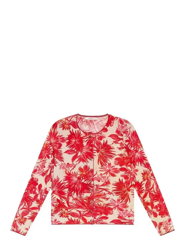 Malìparmi Printed Crew-neck Cardigan - Red