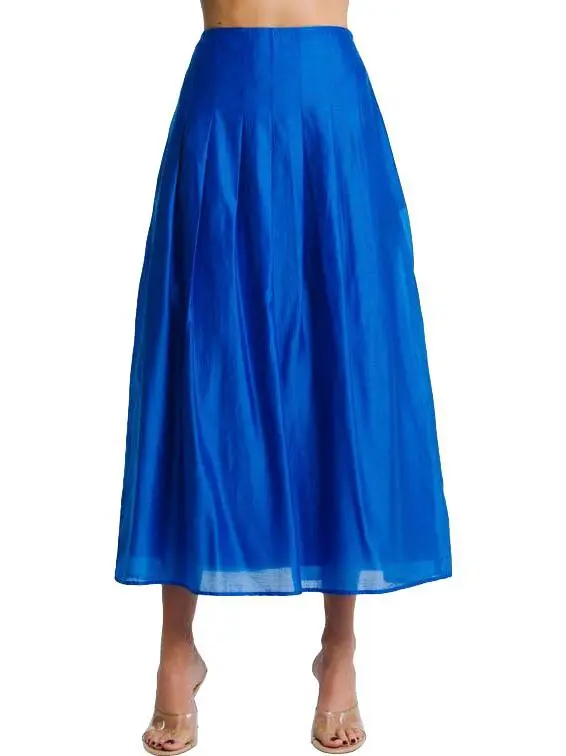 CIEBON A-line Midi Skirt - Blue
