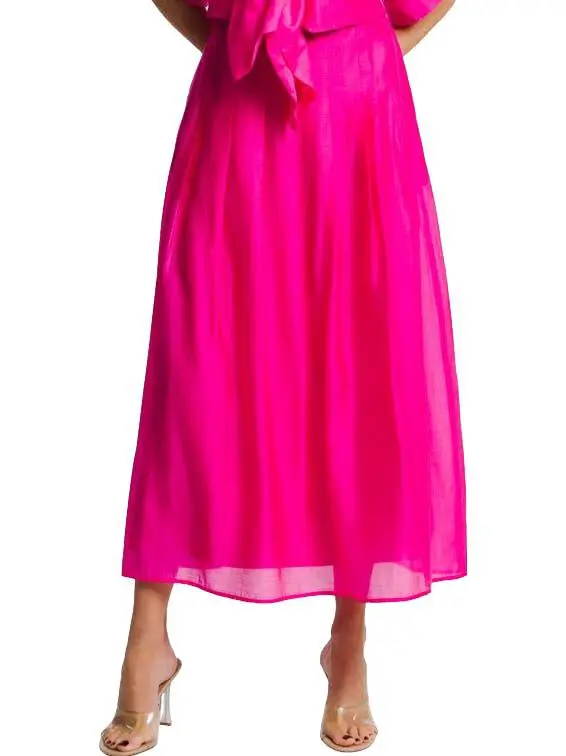 CIEBON A-line Midi Skirt - Pink