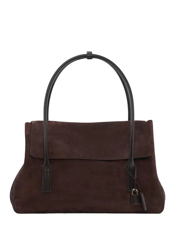 TOM FORD Large Suede Shoulder Bag - Brown