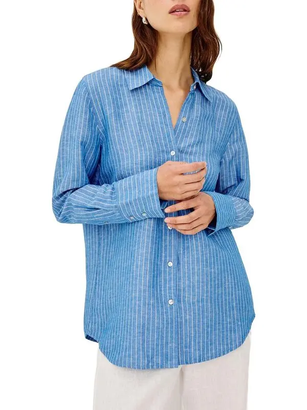 Rails Knox Linen Blend Button-up Shirt - Avalon Stripe