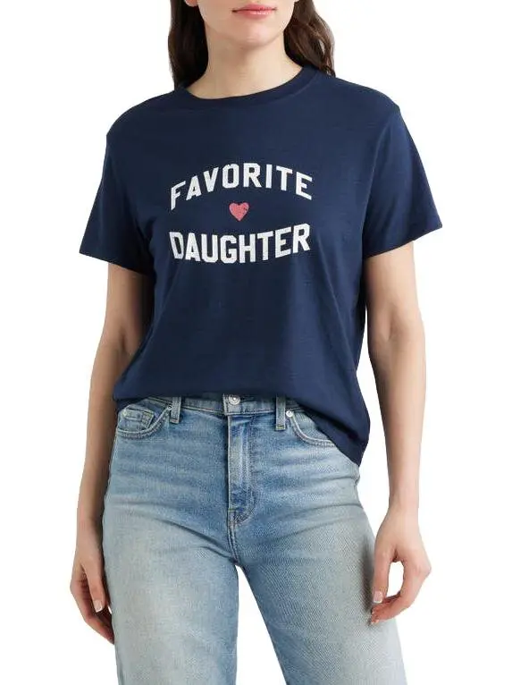 FAVORITE DAUGHTER Graphic T-shirt - Navy
