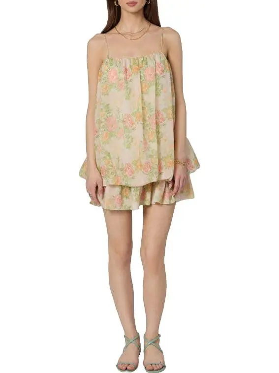 Astr The Label Jessa Floral Print Mini Dress - Ivory Multi Floral