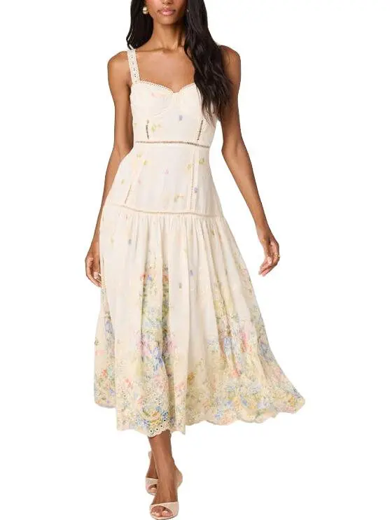 Astr The Label Pellagia Eyelet Maxi Dress - Cream Multi Floral