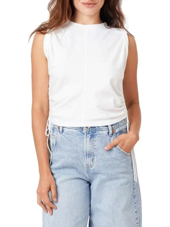 Habitual Luna Cinched Cotton Top - Bright White