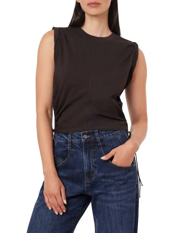Habitual Luna Cinched Cotton Top - Chocolate
