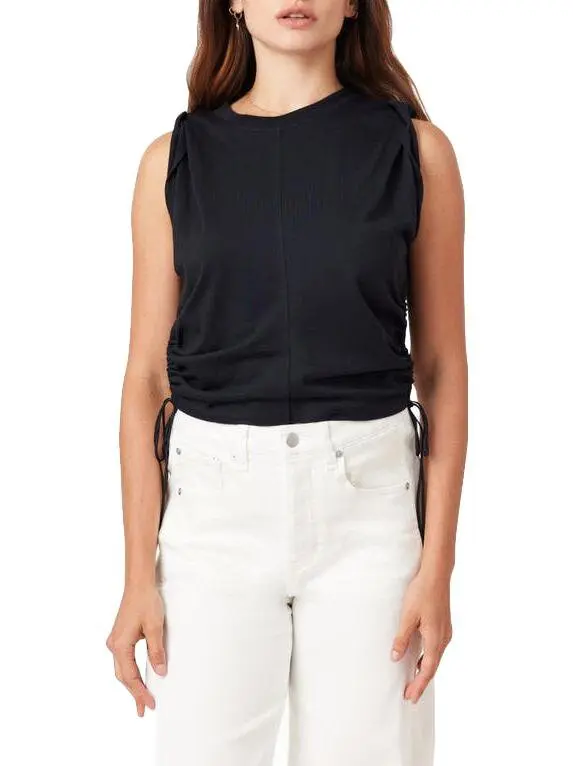 Habitual Luna Cinched Cotton Top - Jet Black