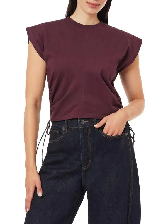 Habitual Luna Cinched Cotton Top - Winetasting