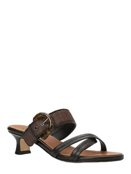 Aquatalia Bambi Weatherproof Heel Slide Sandal - Espresso Multi
