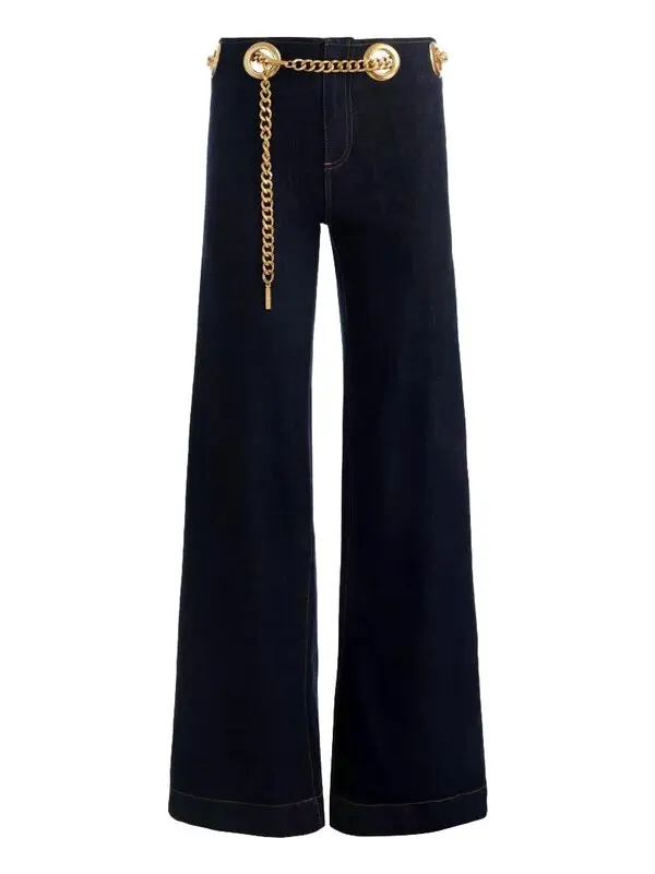 Alice + Olivia Jasper Chain-belt Jeans - Blue