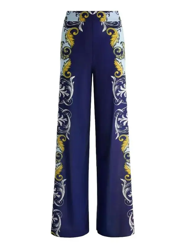Alice + Olivia Athena Print Palazzo Pants - Blue