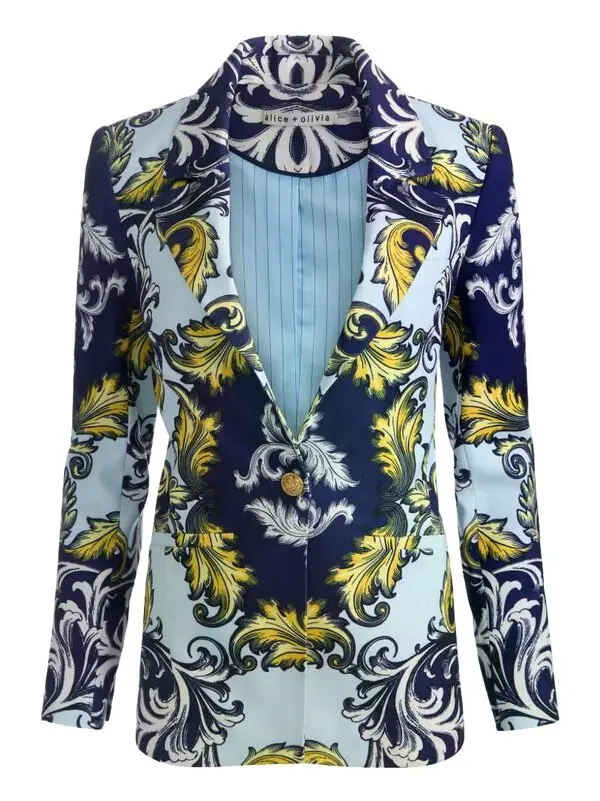 Alice + Olivia Printed Blazer - Blue