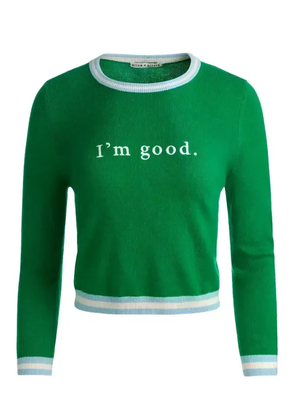 Alice + Olivia Carolann Cashmere Sweater - Green