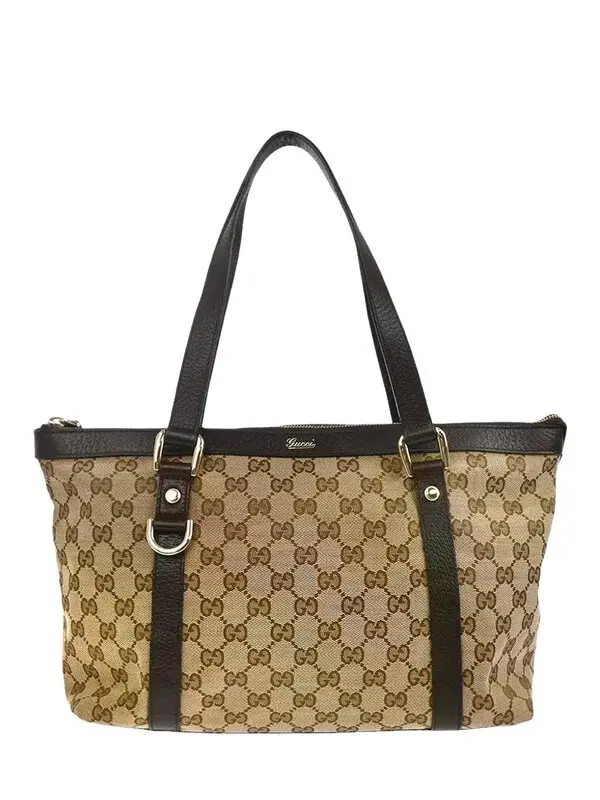 Gucci Gg Monogram Leather Handbag - Neutrals