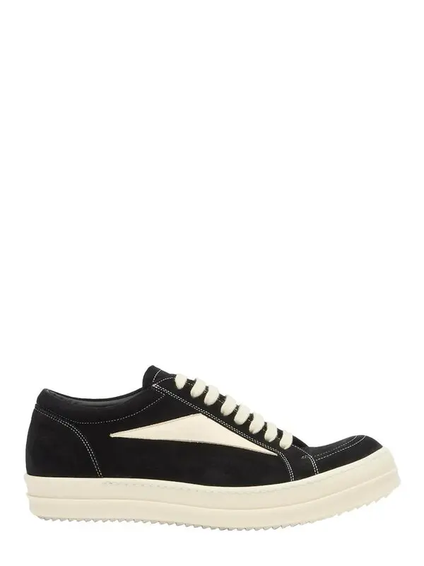 Rick Owens Low Suede Sneakers - Black/milk