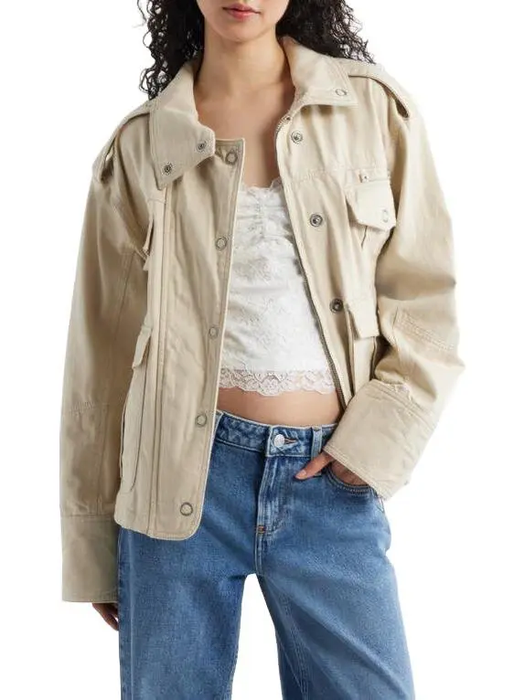 Free People Kali Utility Jacket - Morning Oat
