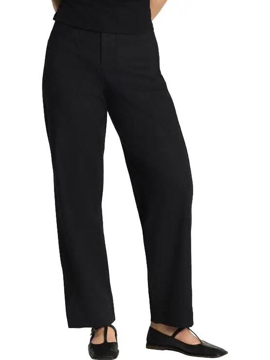 Spanx Stretch Cotton Twill Barrel Leg Pants - Classic Black