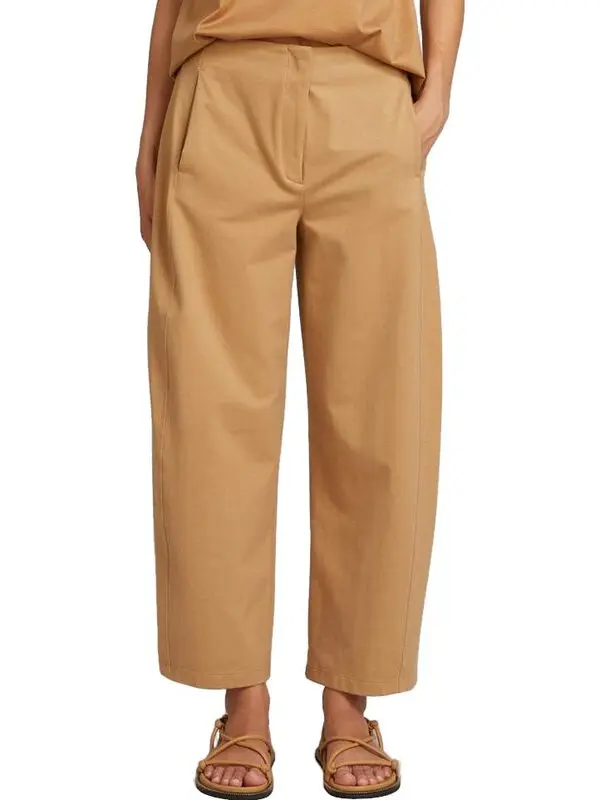 MM BY MAX MARA Belli Barrel Leg Jersey Pants - Camel