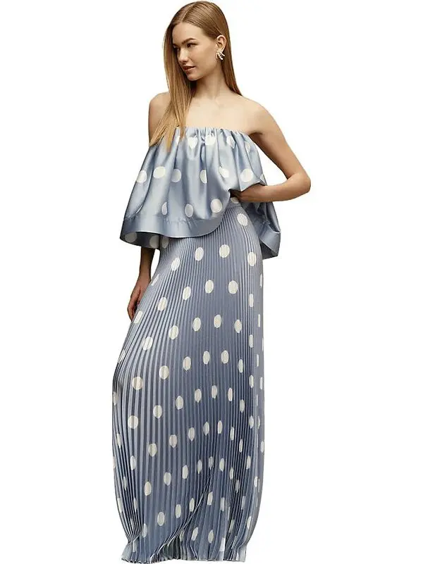 L'IDEE Gala Maxi Skirt - Blue Dot