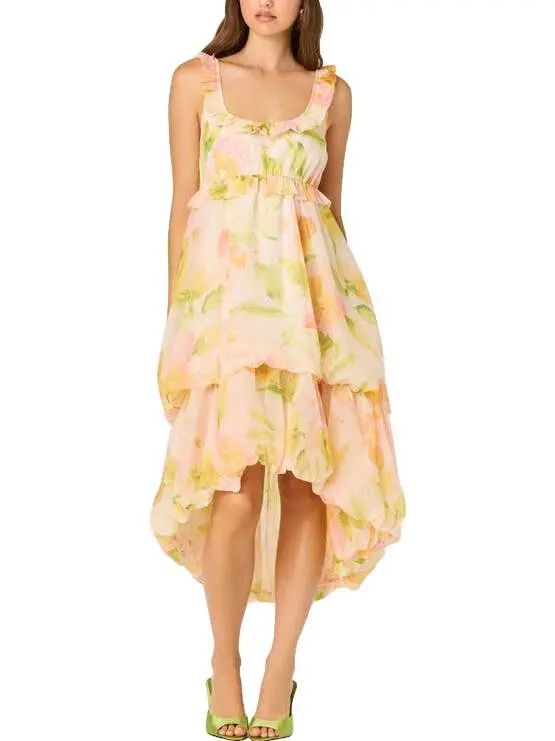 Astr The Label Serenidy Floral High-low Dress - Blush Multi Floral