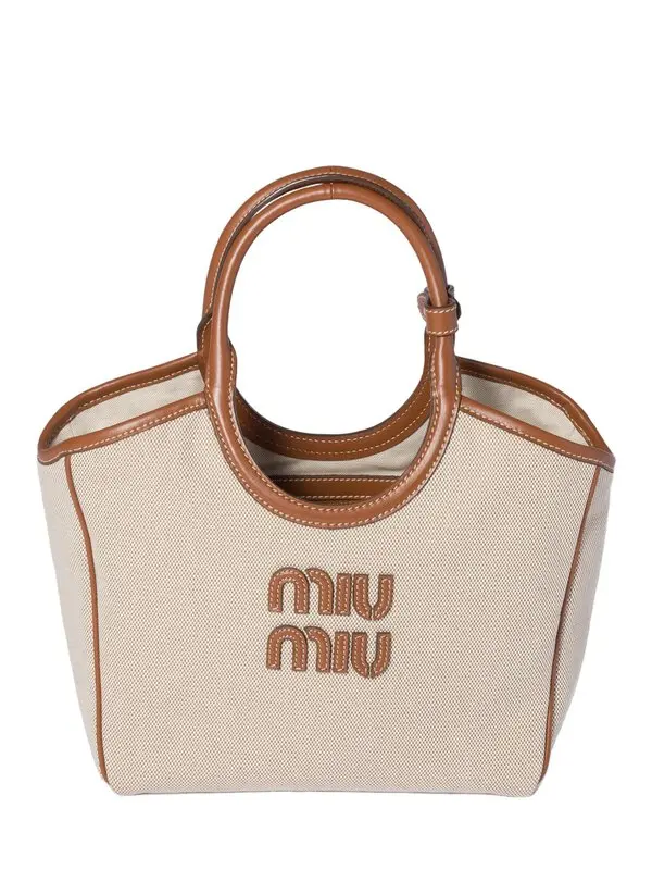Miu Miu Ivy Canvas Bag - Beige/brandy