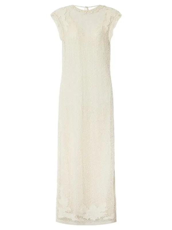 Isabel Marant Delvine Embroidered Cotton Mesh Dress - Ecru