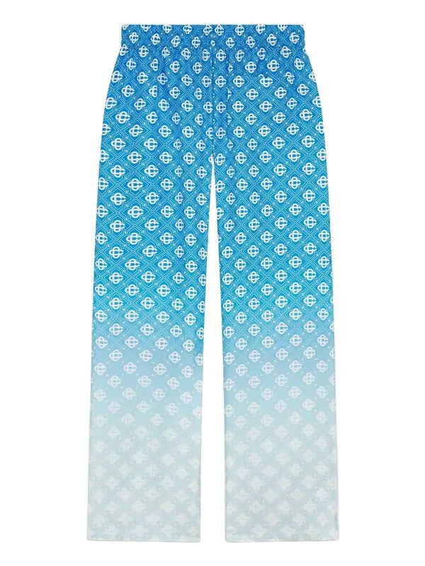 Casablanca Gradient Diamond Monogram Silk Trousers - Blue
