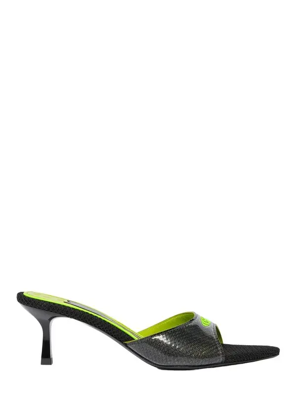 Casablanca Heeled Mule Sandals - Black